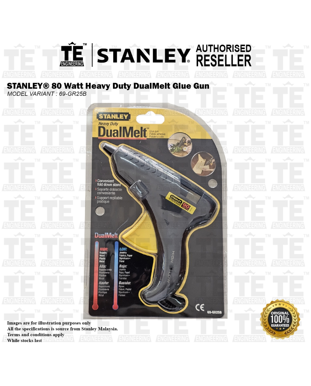 STANLEY Mini Dual Temp Melt Glue Gun (15W) 69GR25B-23 | TE Engineering