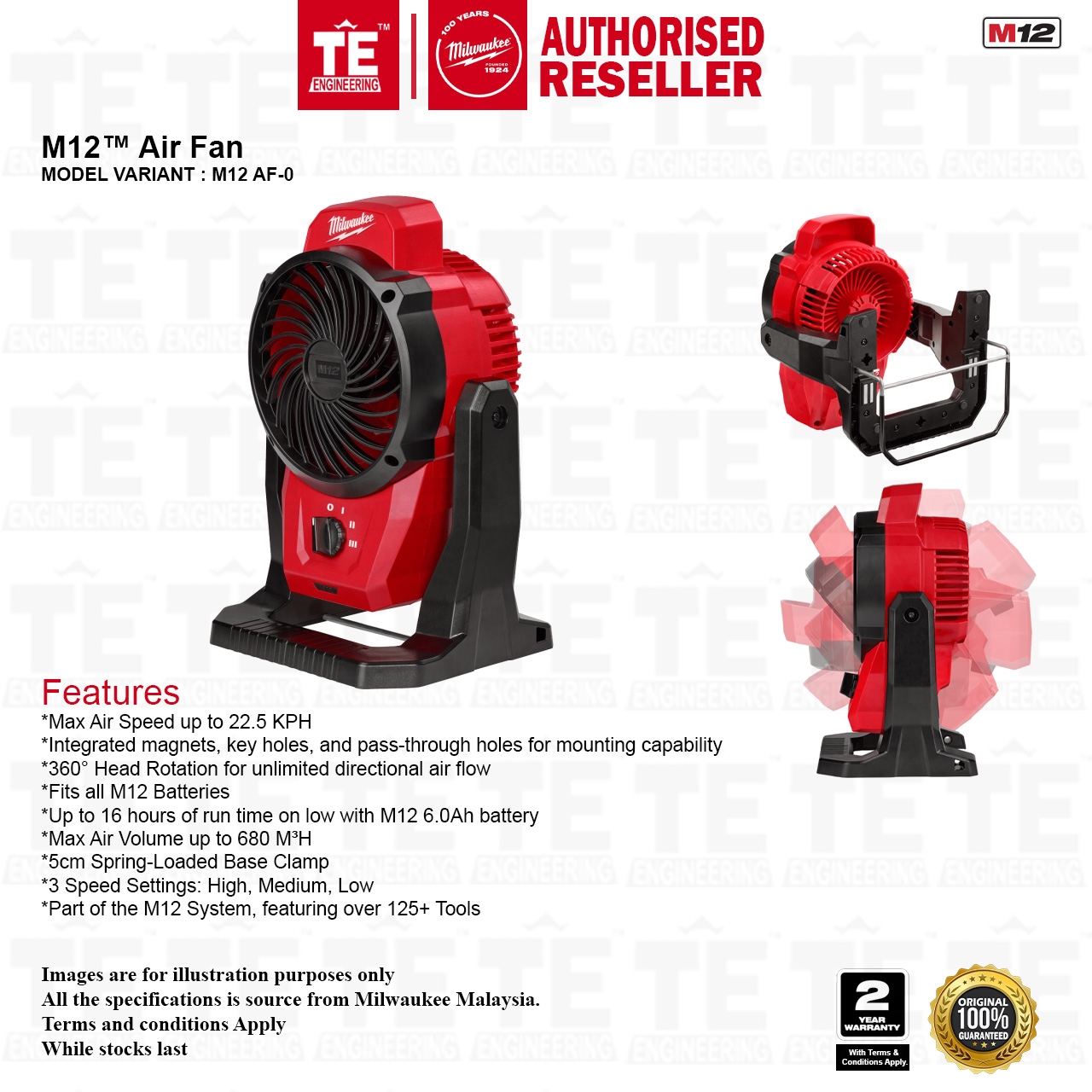 Milwaukee M12 Air Fan | TE Engineering
