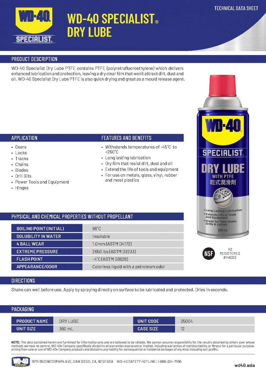 WD-40 SPECIALIST® DRY LUBE | TE Engineering