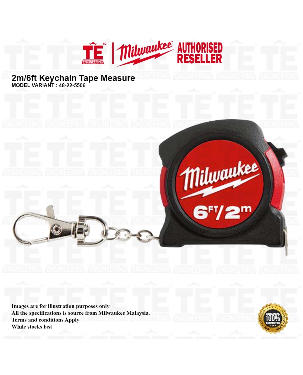 Milwaukee 2M/6FT Keychain Tape Measure | TE Engineering