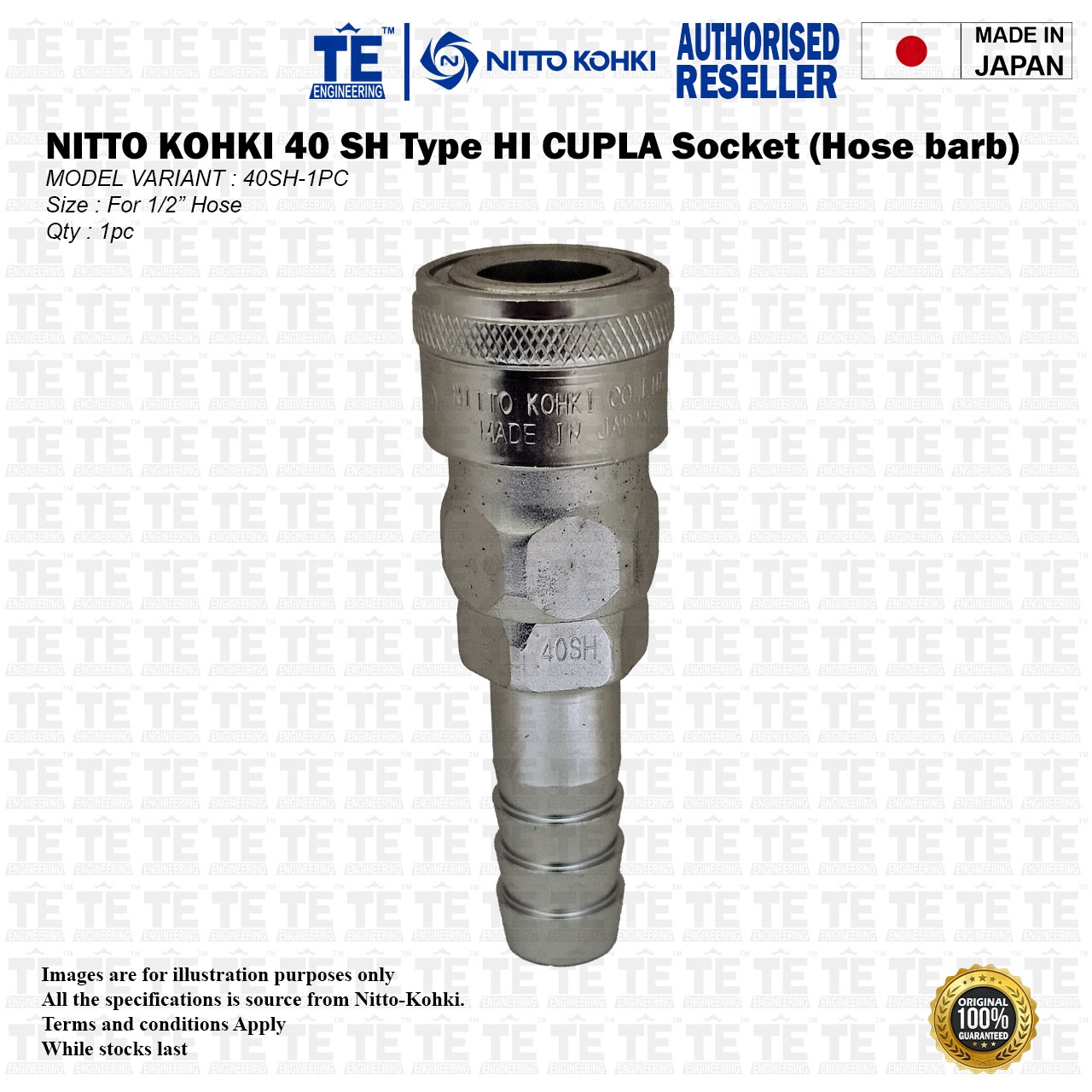 NITTO KOHKI SH Type Pneumatic Air Quick Coupler (HI CUPLA 20 SH, 30 SH ...