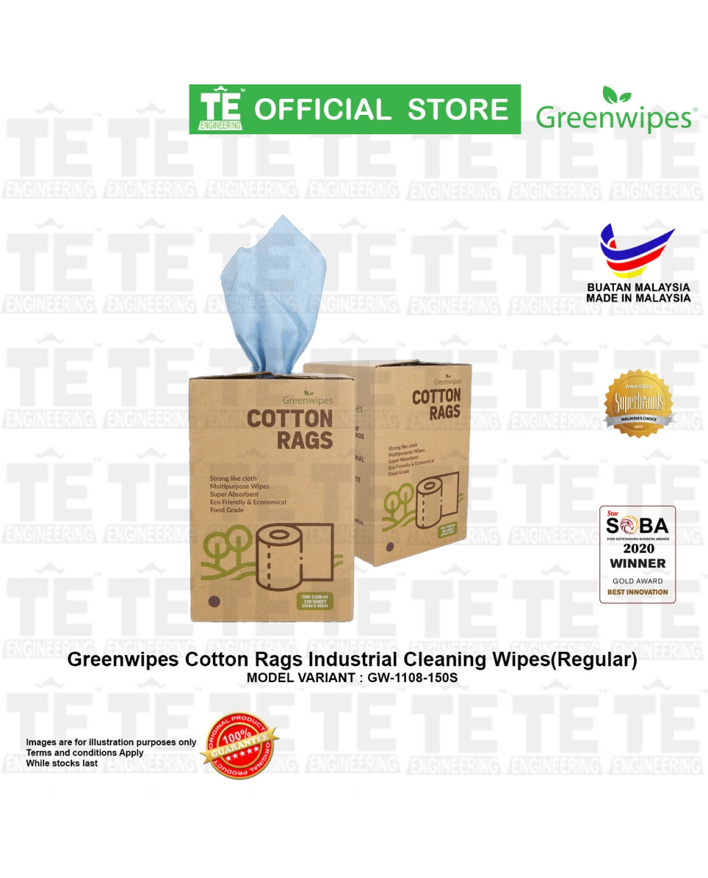 GW-1108 Greenwipes® Cotton Rags | TE Engineering