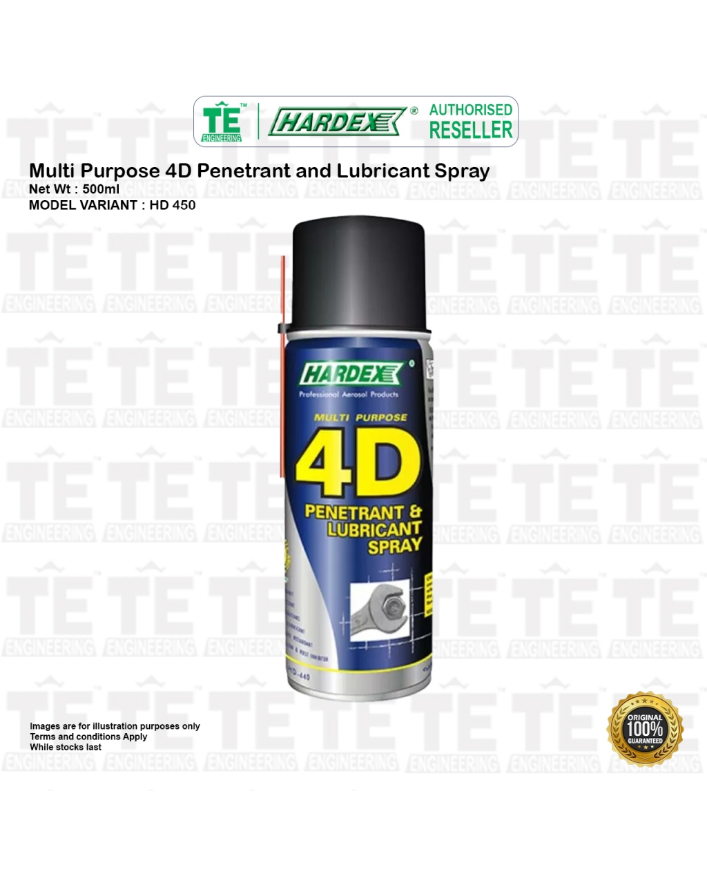 HARDEX 500ml Multi Purpose 4D Penetrant and Lubricant Spray ( HD 450 ...