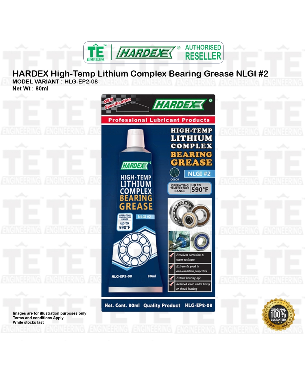 HARDEX 80ml High-Temp Lithium Complex Bearing Grease NLGI #2 ( HLG-EP2 ...