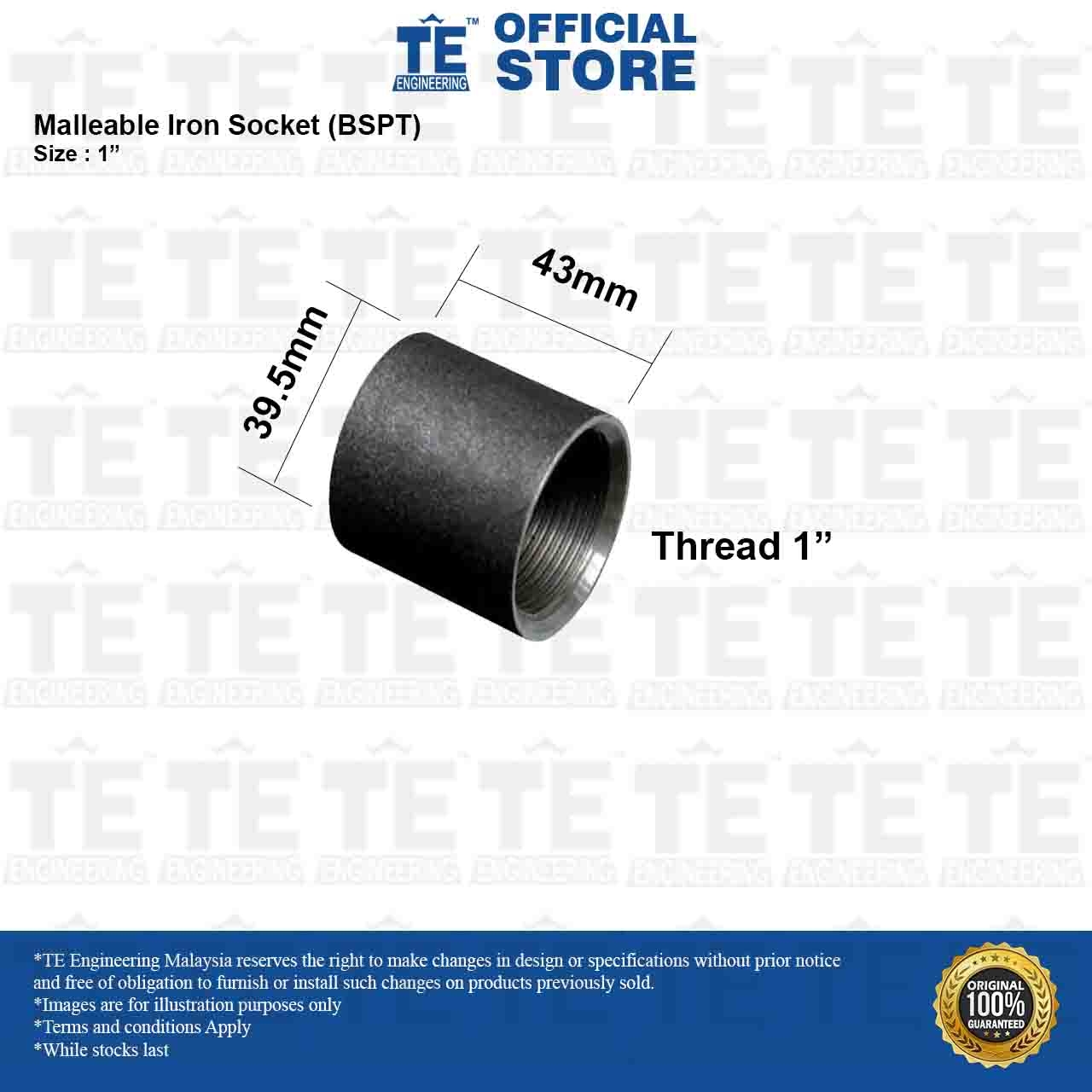 Malleable Iron Equal Socket (Thread : BSP) | TE Engineering