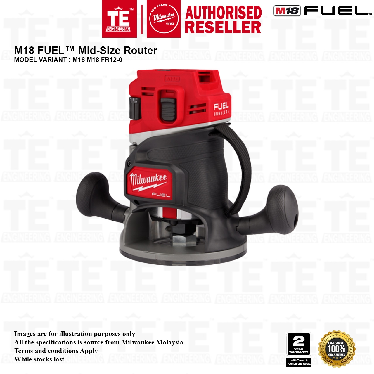 M18 FUEL™ Mid-Size Router (M18 FR12) | TE Engineering