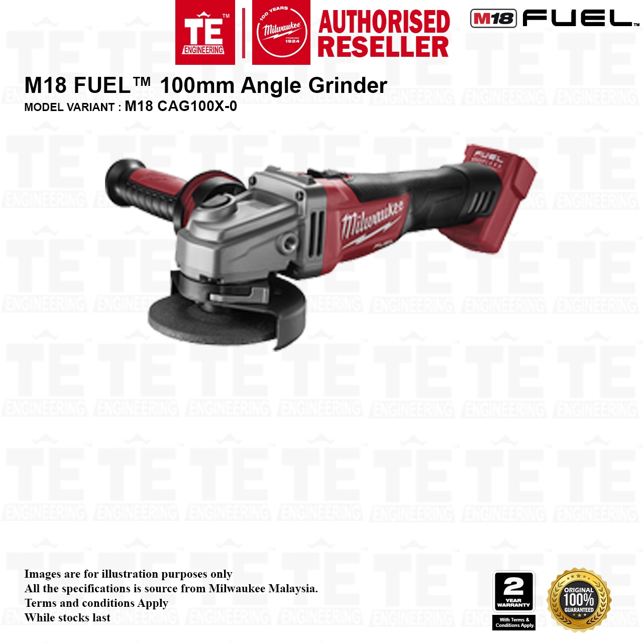 Milwaukee M18 FUEL 100mm Angle Grinder ( M18 CAG100X ) | TE Engineering