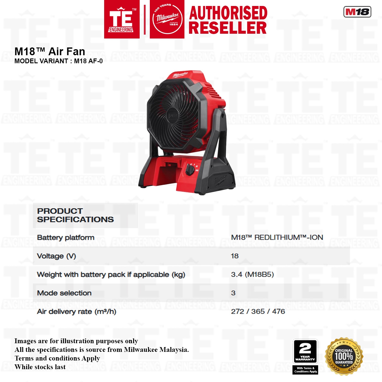 MILWAUKEE M18™ Air Fan ( M18 AF ) | TE Engineering