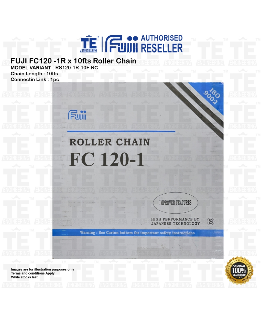 FUJI ANSI Simplex Roller Chain FC120-1R ( RS120-1R ) | TE Engineering