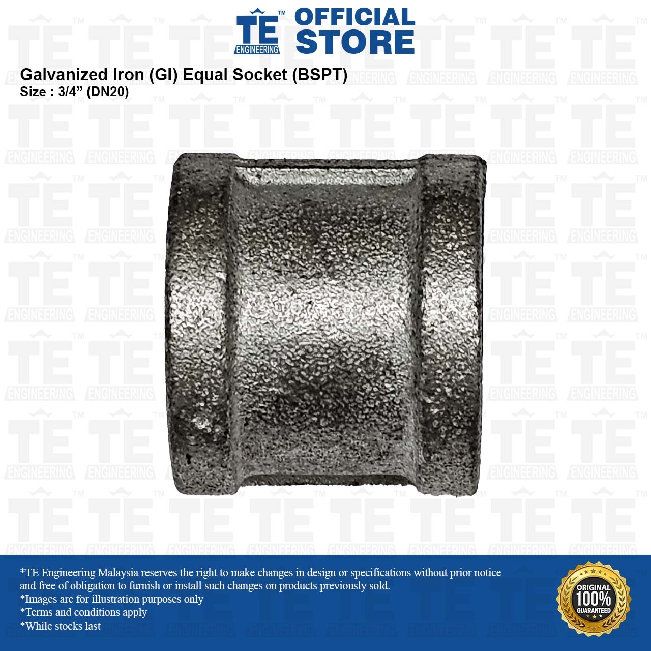 Galvanized Iron GI Equal Socket ( 1/2" ~ 2" ) BSP | TE Engineering
