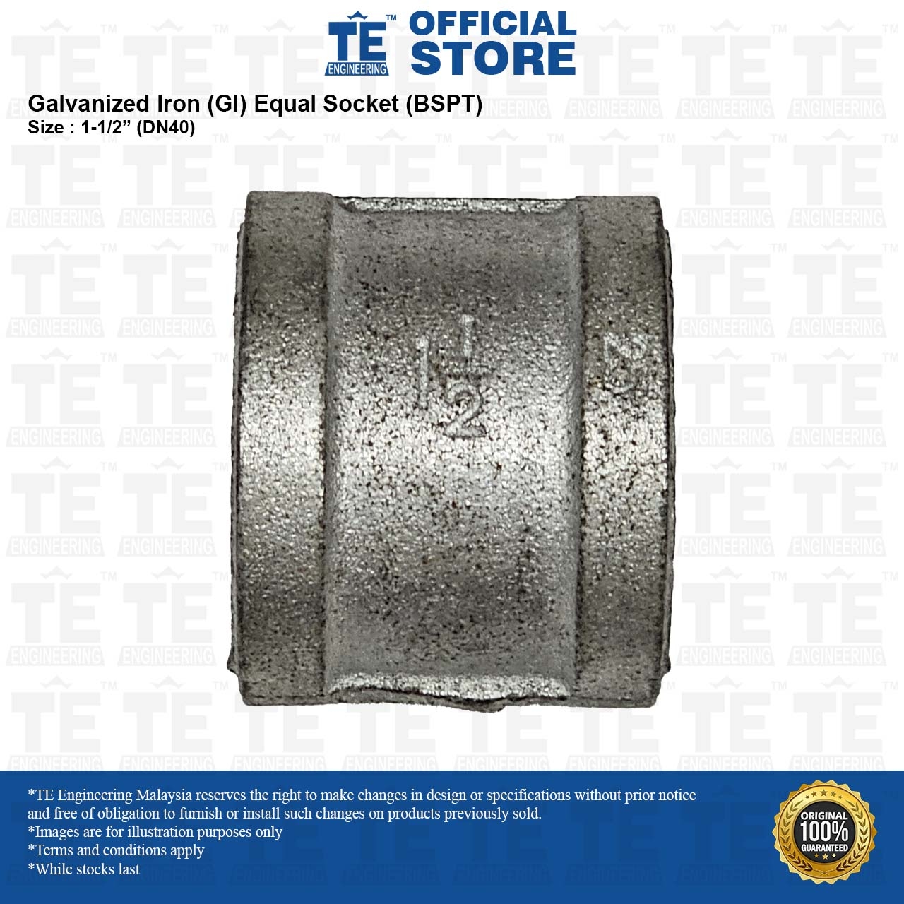 Galvanized Iron GI Equal Socket ( 1/2" ~ 2" ) BSP | TE Engineering