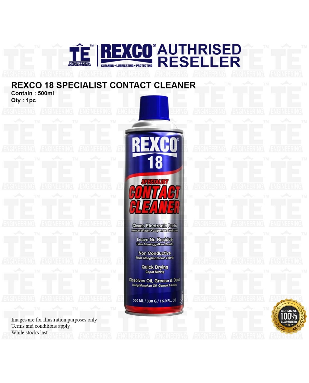 REXCO 18 SPECIALIST CONTACT CLEANER 500ml | TE Engineering
