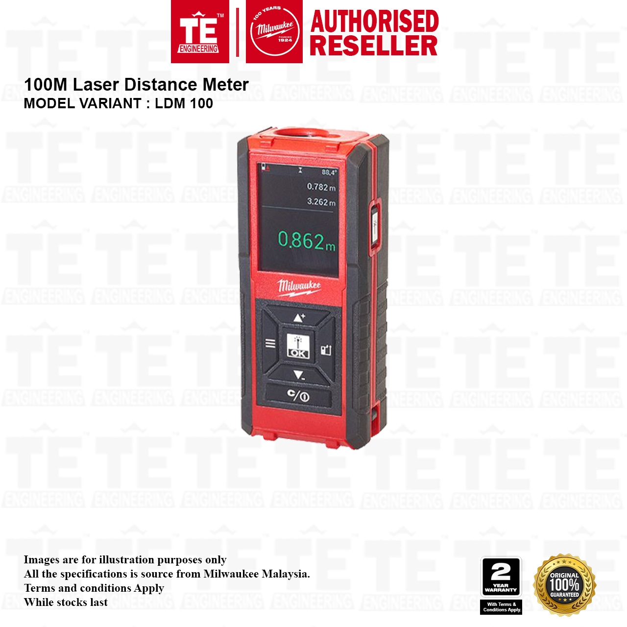 Milwaukee 100M Laser Distance Meter | TE Engineering